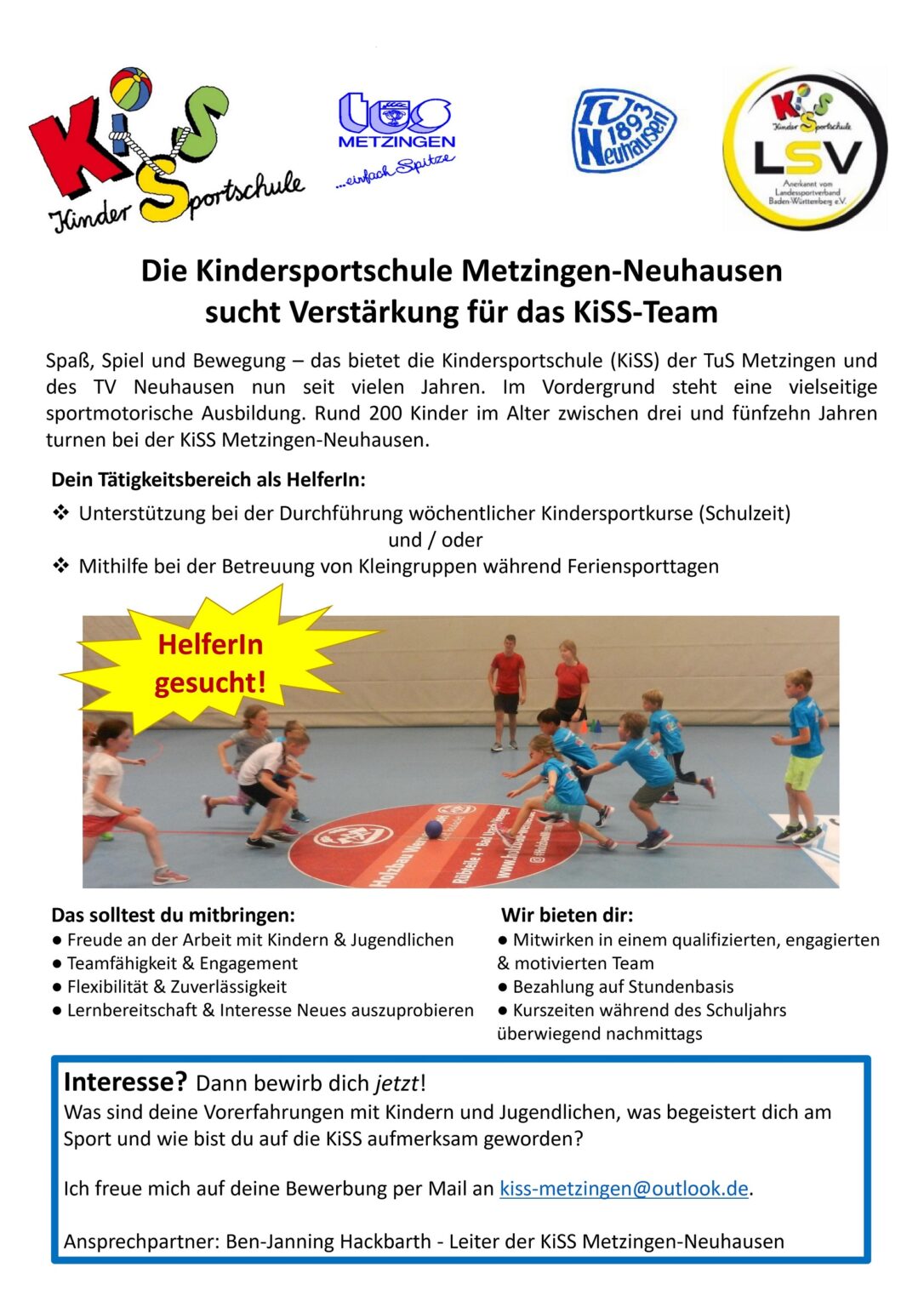 Verstärkung gesucht – TuS Metzingen e.V.